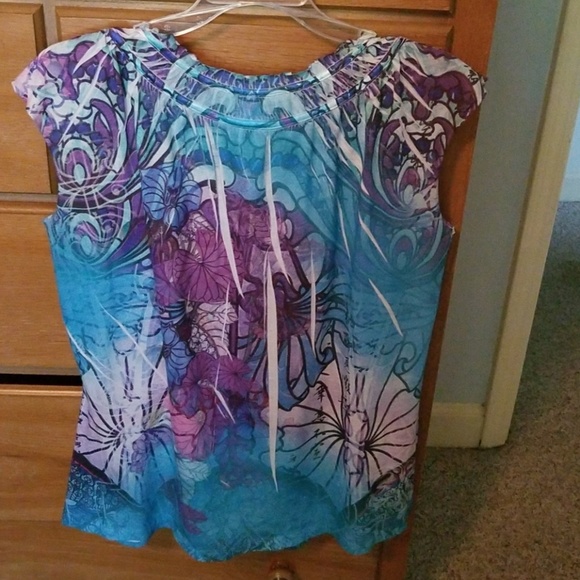 B.L.E. U. | Tops | Gorgeous Bejeweled Top By Bleu | Poshmark